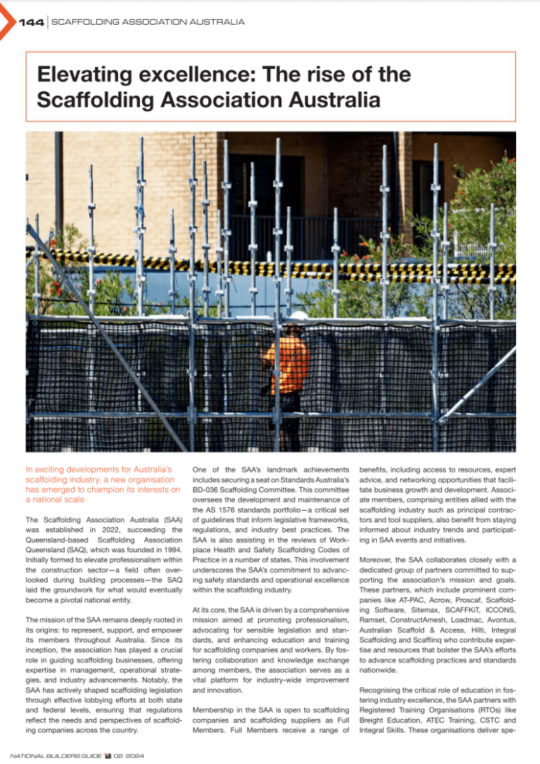 Elevating Excellence: The rise of the Scaffolding Association Australia ...